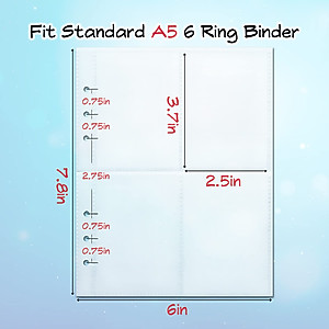200 Pockets Double-Sided Page Protector 4 Pockets Top Loading Trading Card Sleeves Fit 6 Ring Binder Holds 2.5"x3.7" Standard Size Cards Kpop Photocard Game Sport Card Gifts for Collectors Lovers