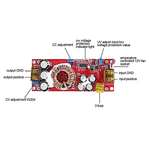 Boost Module, DC-DC 10-60V to 12-97V 1500W 30A Voltage Step Up Converter Boost Constant Voltage Constant Current Power Supply Module