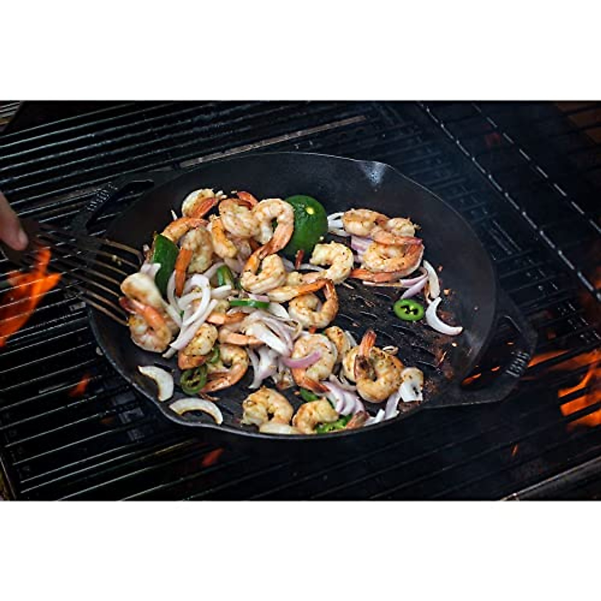 Lodge 12" Cast Iron Dual Handle Grill Basket