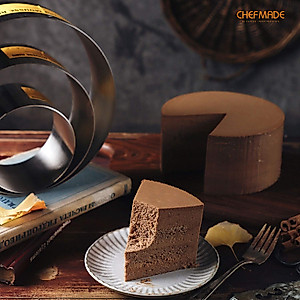 CHEFMADE Mousse Ring Mold, 6-Inch Round Non-Stick Seamless 18/8 Stainless Steel Food Molding