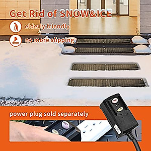 AUTOMATTERS Snow Melting Mats, Anti-Slipping Heated Outdoor Mat, Elderly Friendly Heating Sidewalk Mat, for Front Step, Concrete Walkway and North-Facing Sidewalk, 20inch*60inch