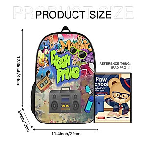 School Backpack /School Backpack Set The Fresh Prince Banner Photo Studio Graffiti Brick Wall Hip Hop Vintage Disco outdoor travel/leisure hiking backpack/suitable for boys and girls