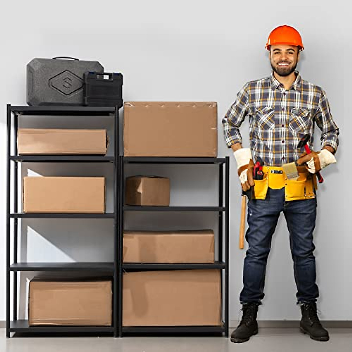 ALIMORDEN 27.5 Inch 5 Tire Storage Shelf Metal Wire Shelving Rcak Black Utility Rack Standing Corner Storage Cabinet