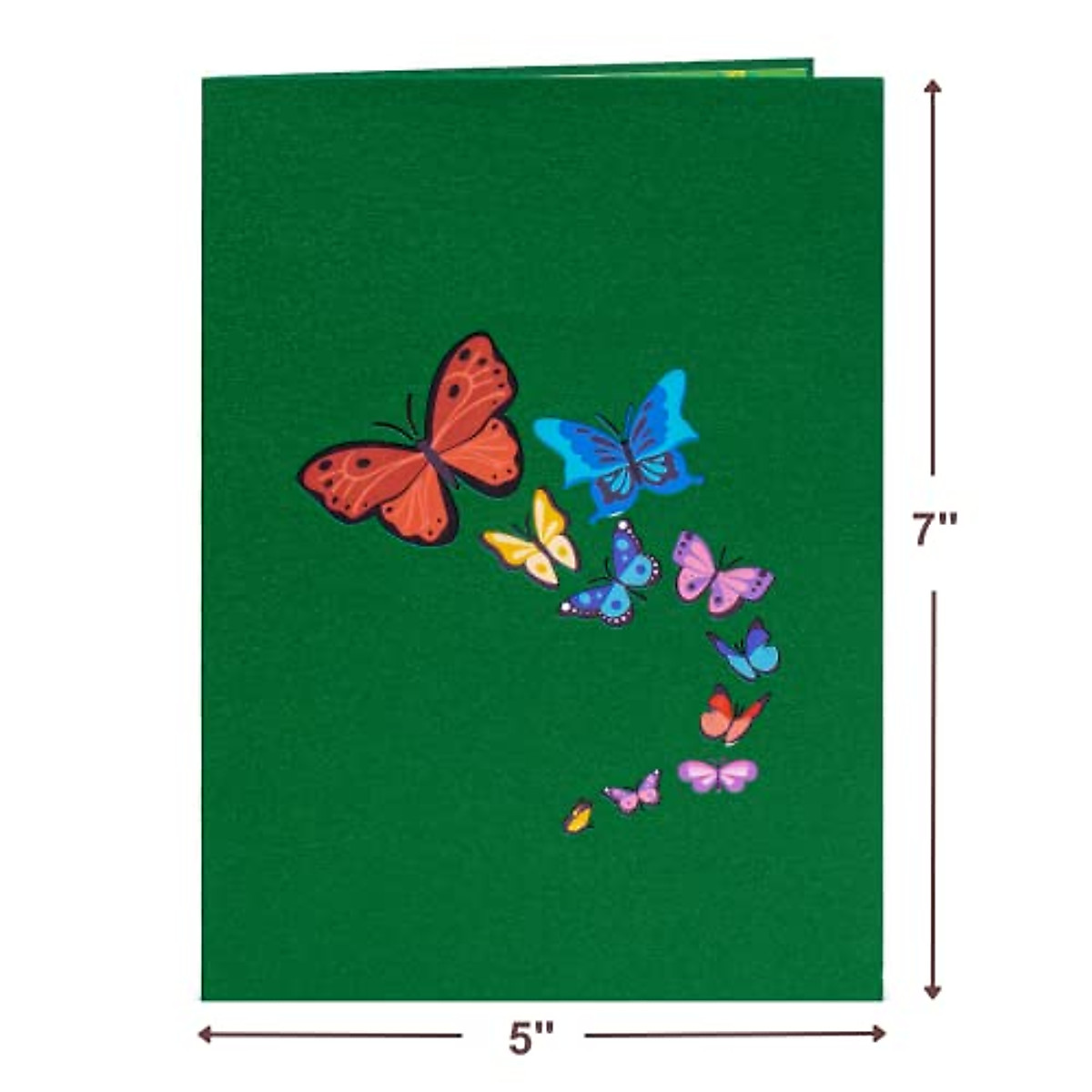 Paper Love 3D Pop Up Card, Butterflies, For Mothers Day, All Occasions - 5" x 7" Cover - Includes Envelope and Note Tag