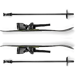 Lucky Bums Kids Beginner Ski and Pole set with Bindings,Green and Black