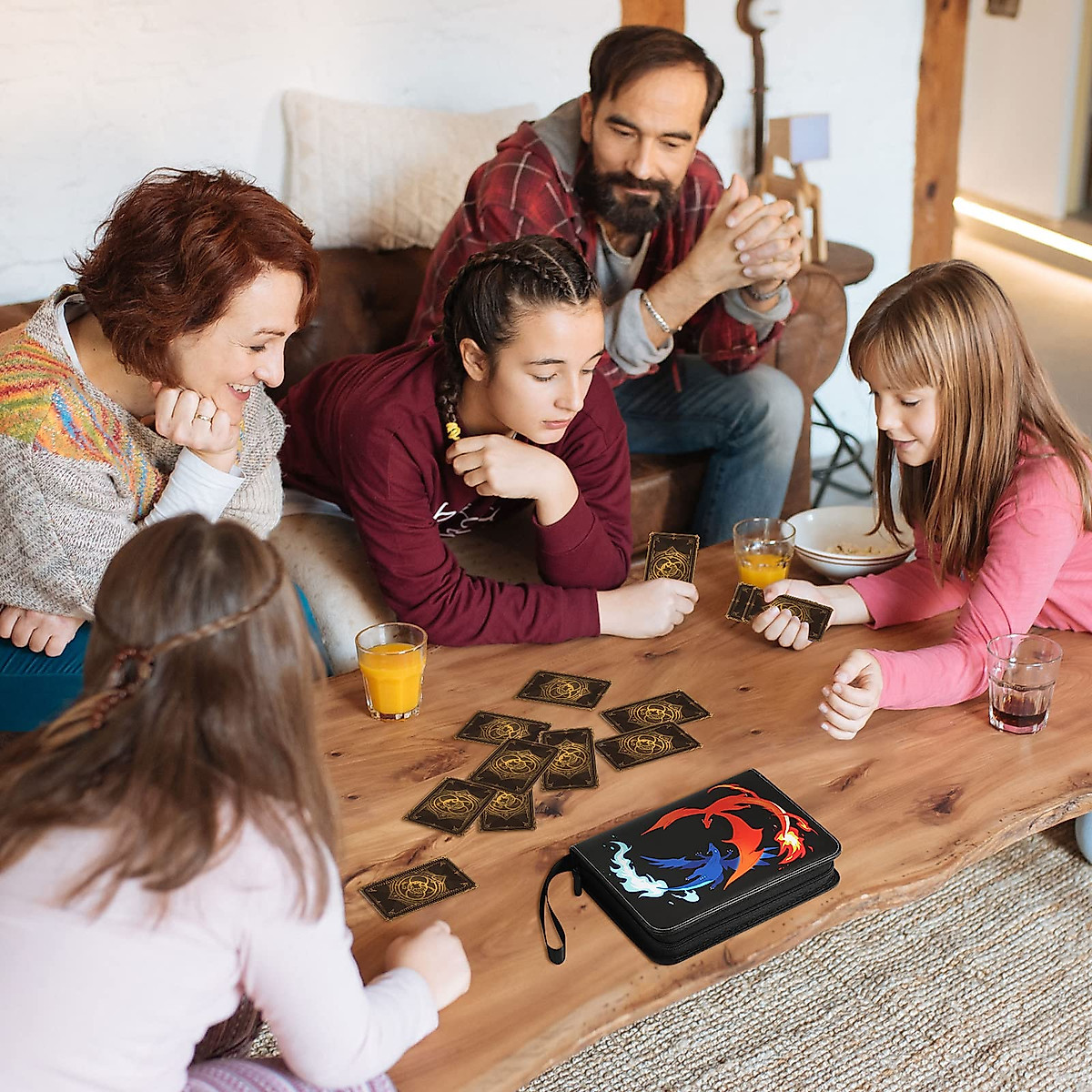 4 Pocket Card Binder for Cards, 400 Pockets Trading Card Binder With Removable Card Sleeves, 3-Rings Zippered Style Card Collection Binder for Game Cards and Sports Cards