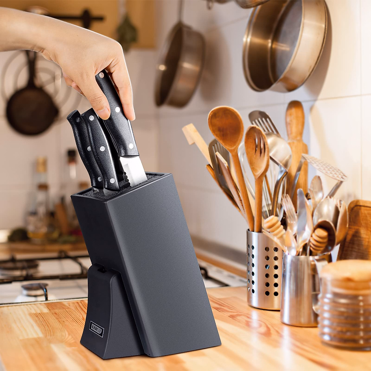 Knife Holder, Large Capacity 10“*5”, Kitchen Household Multifunctional Knife Storage and Placement Rack (without knives)