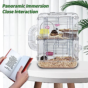 MLOHASING Hamster Cages and Habitats,Rat Cage with Hamster Accessories Including Hamster Ball，Food Dish, Water Bottle，Small Animal Cage and Playpen