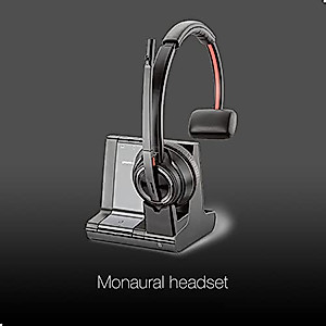 Global Teck Worldwide GTW Poly Savi 8210 Office Bluetooth Wireless DECT Single-Ear Headset - Connects to Deskphone, PC/Mac - Works with Teams, Zoom, RingCentral, 8x8, Vonage, Microfiber Included