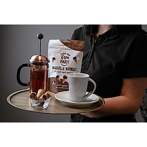 Just The Fun Part, Bite-Size Crispy Mini Waffle Cones with Premium Belgian Chocolate, Great for Snacks, Dessert, Grab & Go - Kosher, Dark Chocolate (Pack of 6)