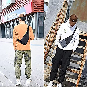 Sling Bag Fashion Crossbody Personal Pocket Bag Sport Chest Backpack Anti-Thief Slim Shoulder Bag Casual Daypack for Men Women Travel Outdoor. (Black)