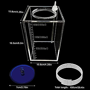 Saricho dosing Container,dosing Pump Liquid containers Liquid srorage Bucket Made of acryli,Reservoir (1.5L/0.4gal Blue lid)