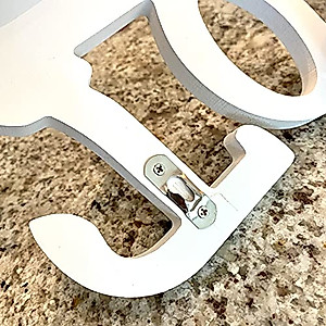 White Towel Holder with 5 Antique Bronze Double Towel Hooks for Your Wall