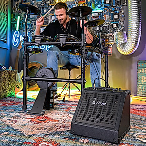 Vangoa Electric Drum Amp 65W Professional Wireless Electronic Drum Amplifier Speaker 3-Band EQ USB E Drum Personal Monitor Keyboard Speaker, Black