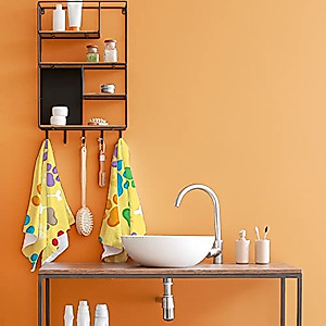 Hand Bath Towels 2 Pack Cartoon Funny Paws Absorbent Face Fingertip Towels for Bathroom Kitchen Gym Spa Soft Hair Drying Cloth Quick Dry, 30 x 15 Inch