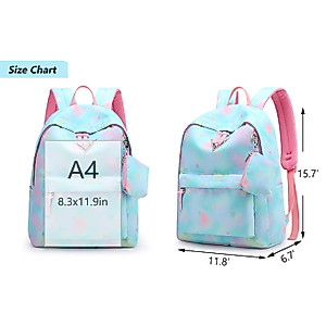 Suerico School Backpack for Girls,Lightweight Durable School Bags Waterproof Bookbag for Students (Sky Blue)