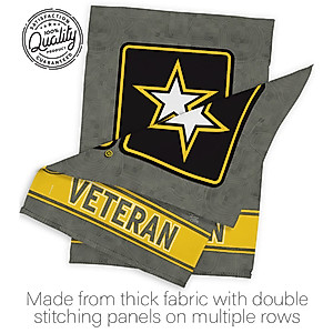 Breeze Decor US Army Veteran Garden Flag - Armed Forces Rangers United State American Military Retire Official - House Decoration Banner Small Yard Gift Double-Sided Made in USA 13 X 18.5