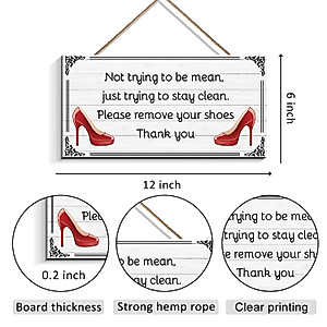 Remove Your Shoes Sign Funny Front Door Sign Wooden Hanging Wall Sign Porch Welcome Sign Take Off Your Shoes Sign Decor for Home Bedroom Door Hanging
