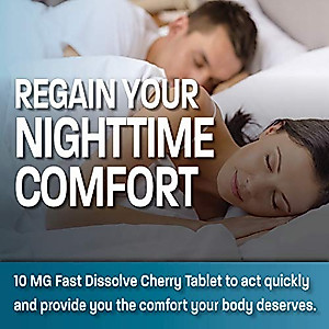 Bronson Melatonin 10mg Fast Dissolve Tablets - Stay Asleep Longer - 100 Cherry Flavored Fast Dissolve Tablets