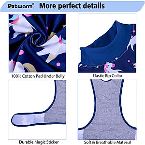 PetWarm Dog Onesie for Spay Neuter,Dog Recovery Suit,Anti-Licking Pet Surgical Recovery Snugly Suit Bodysuit for Abdominal Wounds Skin Disease Female Male Dog Bodysuit,Unicorn Pattern,Blue,XS
