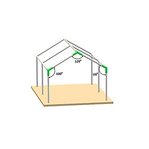 Canopy Fittings 1-3/8" High Peak Carport Connectors Set for Shelter Deck Shed Frame 6, 9, 12, 15 Legs, 6/Pack (3-Way Galvanized)