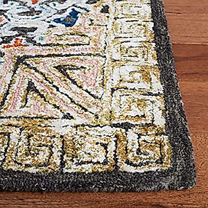 Safavieh Aspen Collection 9' x 12' Blue/Taupe APN294M Handmade Boho Wool & Viscose Area Rug