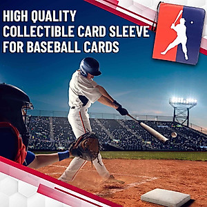 Baseball Card Binder with Sleeves - 3 Ring Waterproof Card Album with 50 Sleeves, Zipper Close, Large Capacity Card Holder Stores 900 Sports Cards (Baseball)