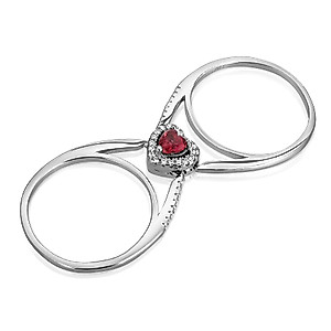 Sterling Silver 925 Reversible CZ Heart Bridal Ring (9)