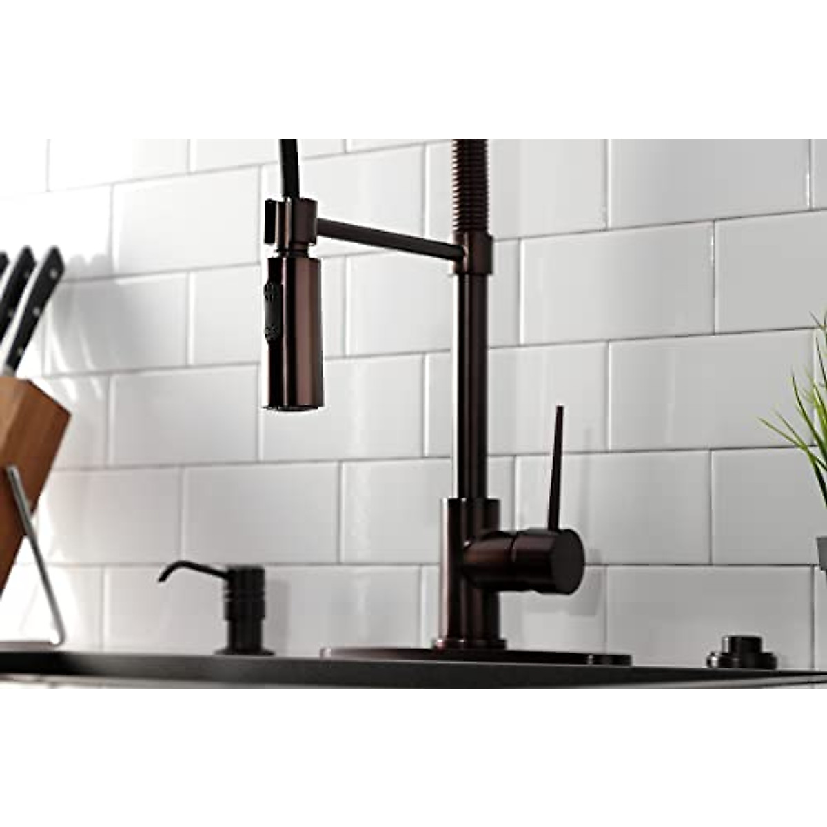 Kingston Brass LS8775NYL New York Single-Handle Pre-Rinse Kitchen Faucet, Oil Rubbed Bronze