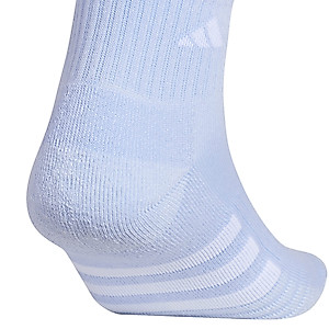 adidas Men's Cushioned Quarter Socks (3-Pair), Blue Dawn/White/Silver Green, Large