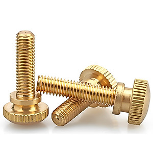 HSCRSTAR M6x16mm 2pcs Brass Thumb Screws High Head Knurled Screw Bolts