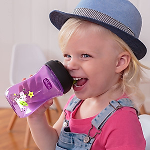 Chicco Sport Spout Trainer, Spill Free Baby Sippy Cup, 9 Months, Pink/Purple,2 Count (Pack of 1)