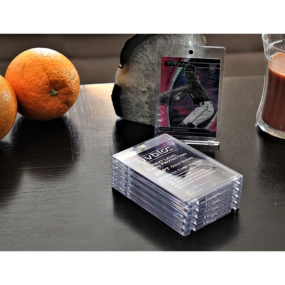 UVBLOC One Touch Card Holder (5 Pack) 35pt Magnetic Baseball Card Sleeves Pro Hard Case Protectors for Trading Football Basketball Sports Pokemon Cards