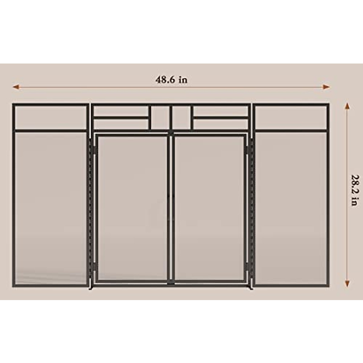 Fire Beauty 3-Panel Folding Fireplace Screen with Magnetic Hinged Doors, Solid Wrought Iron Panels Fire Spark Guard