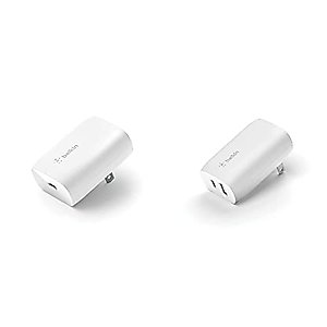 Belkin 30W USB C Wall Charger with PPS, PowerDelivery & 37W USB Type C PPS PD Dual Port Wall Phone Charger, Power Delivery 25W USB C Port and 12W USB A Port