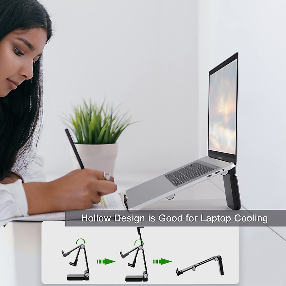 Ieusew Foldable Tablet Stand, Portable Ipad Stand for Desk, Multifunctional Desktop Stand Holder for Tablet and Cell Phone.