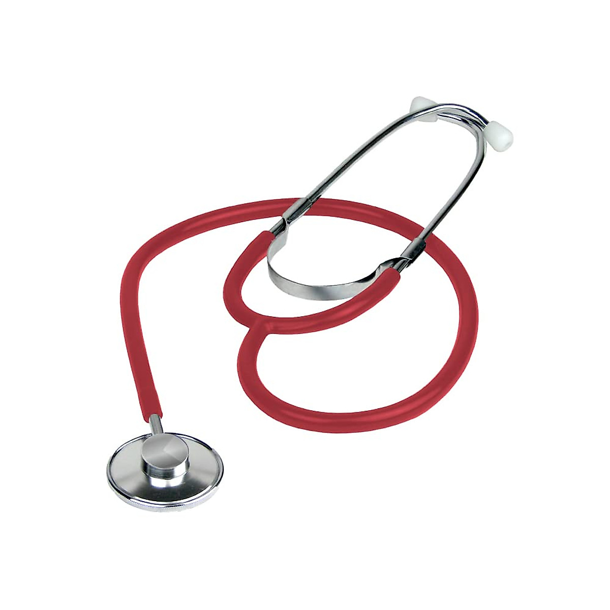 Dixie EMS Single Head Lightweight Stethoscope, Latex Free, for Doctors, Nurses, Students, Medical and Home Use - Red