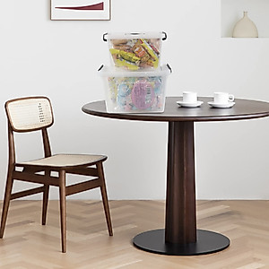 DynkoNA Plastic Storage Bins with Lids, 2 Packs Clear Tote Boxes, 7 Quart & 12 Quart