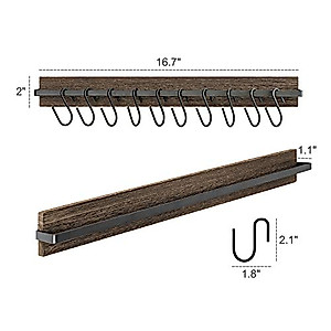 Mkono 4 Pcs Space Saving Hangers Wood Clothes Magic Hanger for Closet and Set of 2 Wooden Hat Rack for Wall