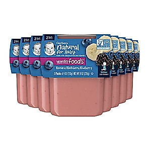 Gerber 2nd Foods Banana & Mixed Berry, 4 Ounce Tubs, 2 Count (Pack of 8)