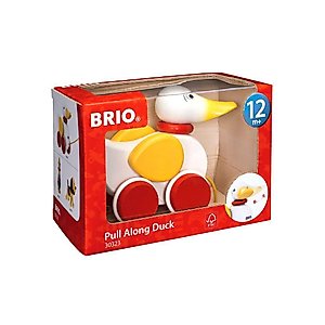 BRIO Infant & Toddler 30323 - Pull Along Duck Wood Baby Toy | Flapping Wings | Engaging Motor Skill Development | Certified Sustainable Wood Materials | Ideal for Kids Ages 1 and Up