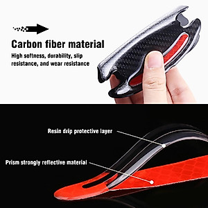 Yumfugu 8 PCS Car Door Handle Sticker, 4 PCS 3.5In x 3.2In Reflective Rubber Vehicle Door Bowl Stickers, 4 PCS 3.5In x 0.5In Handle Protection Film, Universal Warning Protector (White)