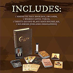 Salem 1692 Board Game - Witch Hunt Game for Friends and Family - A Game of Cards, Strategy, Deceit, and Luck for 4-12 Players