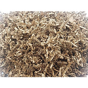 MRMX (1/2 Pound 8 oz natural Tan Kraft Crinkle Cut Paper Shred Filler for Gift Wrapping & Basket Filling Comes In a Reclosable Poly Zip Lock Bag