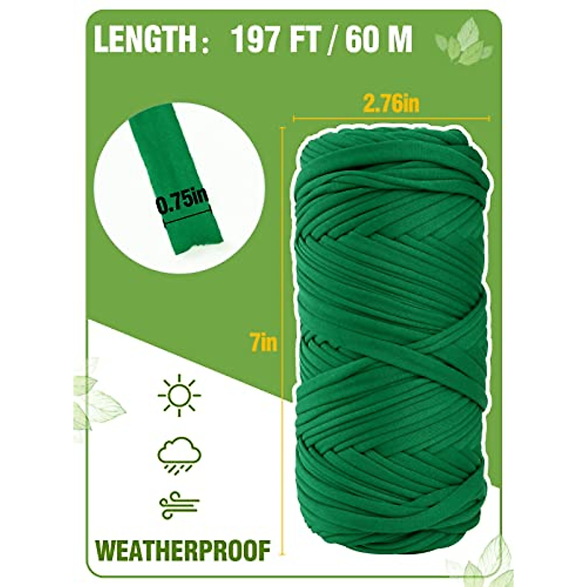 197 Ft Plant Ties for Climbing Plants, Stretching Garden Plant Tape, Soft Reusable Garden Twist Wire Strings for Tomato Cucumber Vine Plants Sapling Supports Training Staking Outdoor Indoor