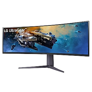 LG 45GR65DC-B Ultragear Curved Gaming Monitor 45-Inch 32:9 QHD 200Hz 1ms UltraWide Display AMD FreeSync Premium Pro VESA DisplayHDR 600 HDMI 2.1 x2 DP UBS x3 Tilt/Height/Swivel Stand - Black