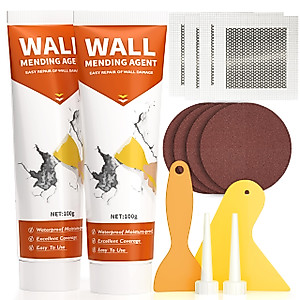 Spackle Wall Repair Kit,Drywall Repair Patch Kit,Simple Small Wall Hole Filler＆Efficient Crack Repair,2 Pack Wall Putty Paste,Plaster Ceiling Repair,Apartment Friendly.