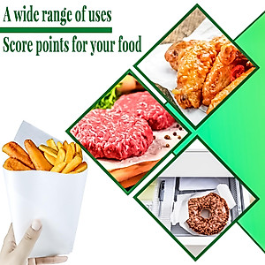 MotBach 500 Sheets Greaseproof Deli Wrappers,12" x 12",White Disposable Pre Cut Wax Paper Sheets Food Basket Liners Food Tray Liners Kraft Sandwich Wrapping Paper for Picnic Festival Fair Party BBQ