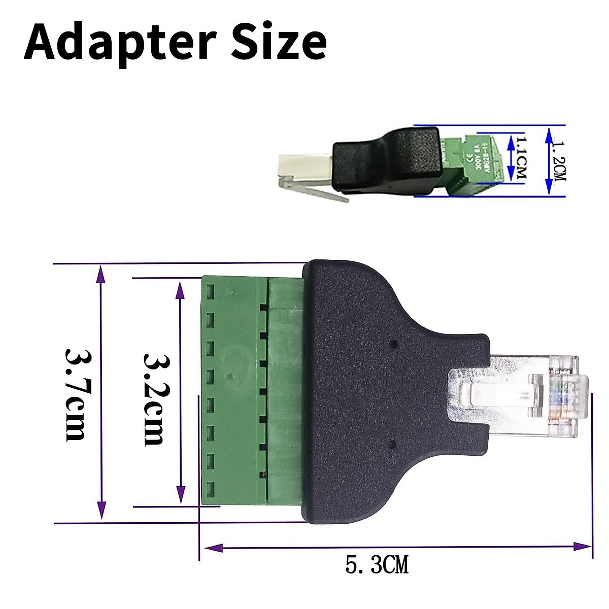 Poyiccot RJ45 Screw Terminal Adapter/Network RJ45 Ethernet Adapter, RJ45 Breakout Board / 8p8c Male to 8 Pin AV Terminal Screw Adapter Converter Block Plug for CCTV, Cat5, Cat6 (2pack)