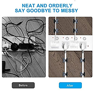 50 PCS Cable Clamps, Professional Desktop Cable Cords Management, Wire Clip, Premium Sticky Cable Organizer for Office, Study, Bedroom, Car. Alondra. (Black)